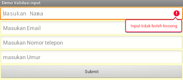 Cara Validasi Form di Android – CandraLab Studio